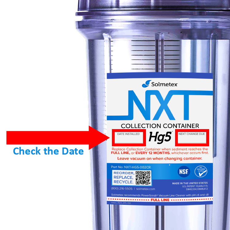 It's time to check if your amalgam collection container needs replacement